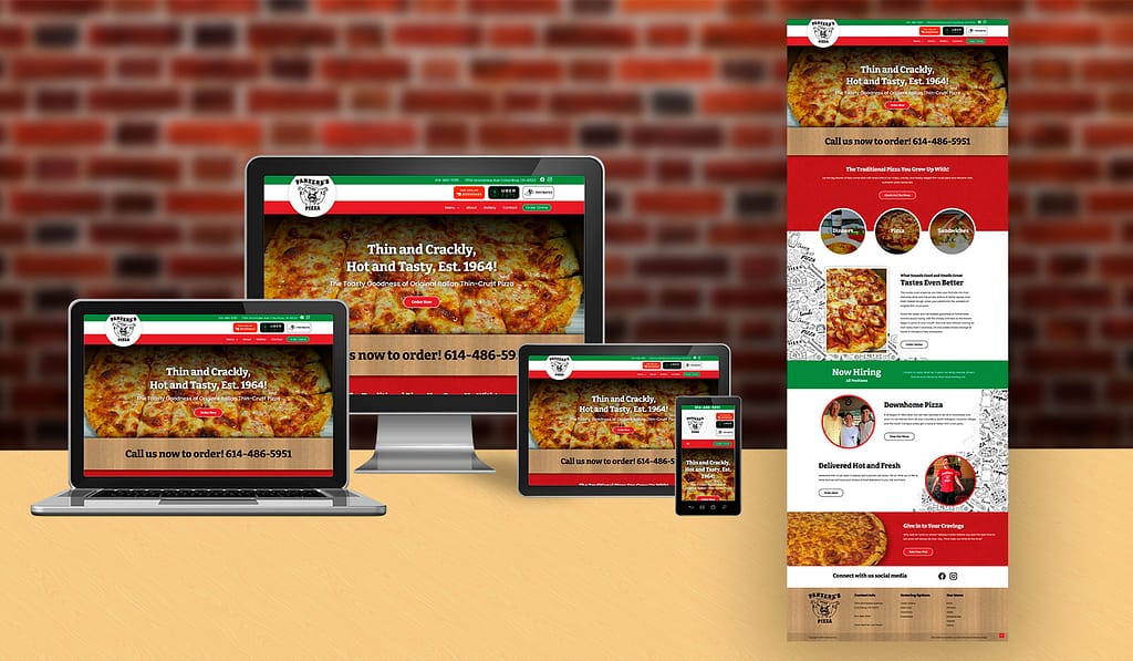 Restaurant website redesign: Panzeras Pizza