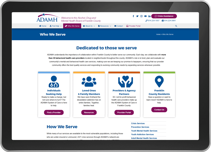 ADAMH - Robintek: Columbus Ohio Web Development & Design