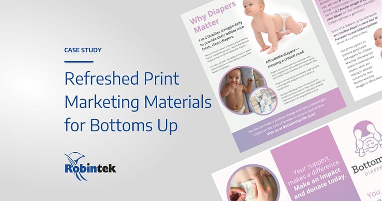 Refreshed Print Marketing Materials for Bottoms Up Diaper Bank