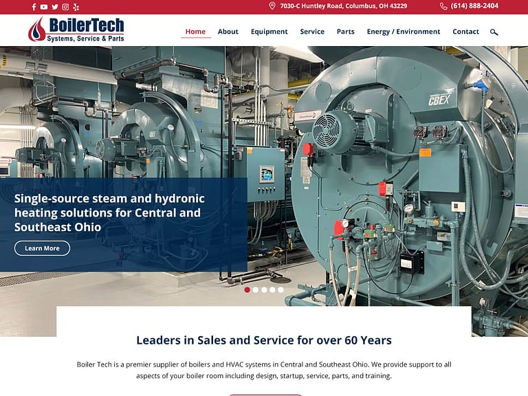 Website Redesign: Boiler Tech - Robintek: Columbus Web Design