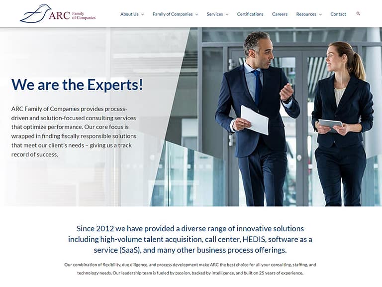 ARC Family of Companies Web Design - Robintek: Columbus Website Design