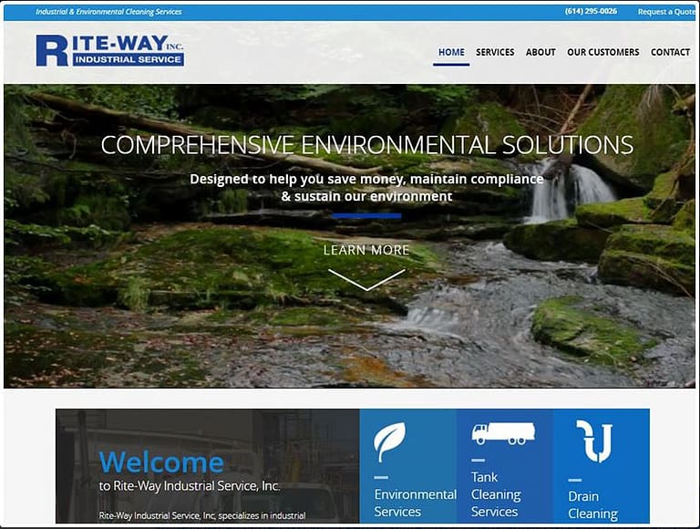 Website Design and Launch - Riteway Industrial - Robintek: Columbus Website Design, Graphic ...