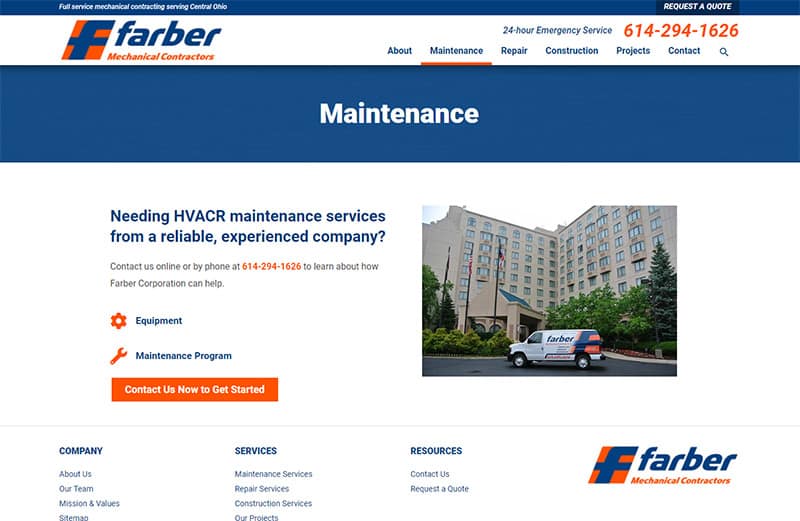 Website Redesign: Farber Corporation - Robintek: Web Design Ohio