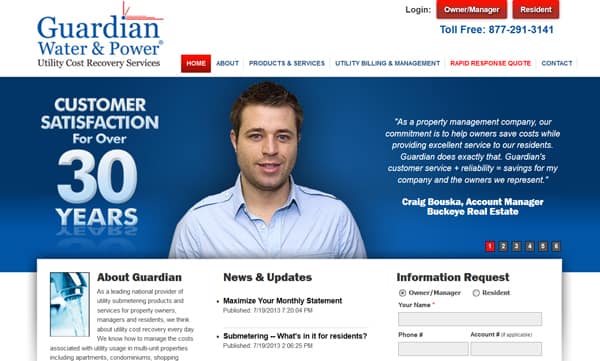 New Website Design and Launch - Guardian Water & Power - Robintek ...