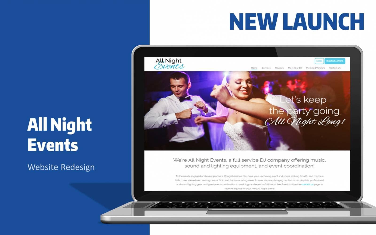 New Website Launch: All Night Events - Robintek: Columbus Website ...