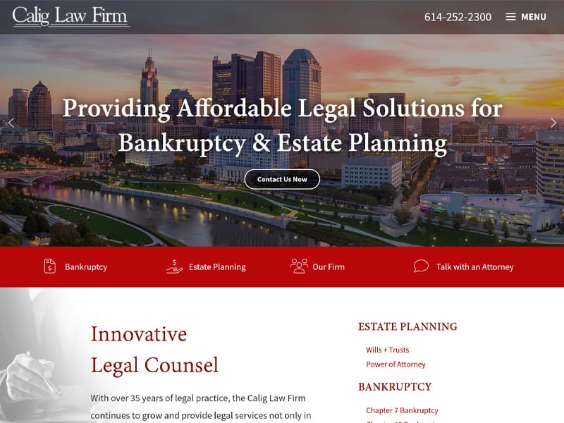 Web Design for Calig Law